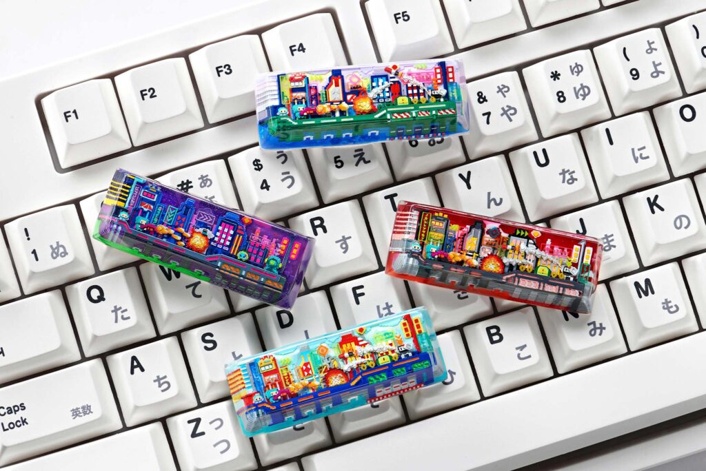 8-bit series III: Neon era artisan keycaps - Jelly Key