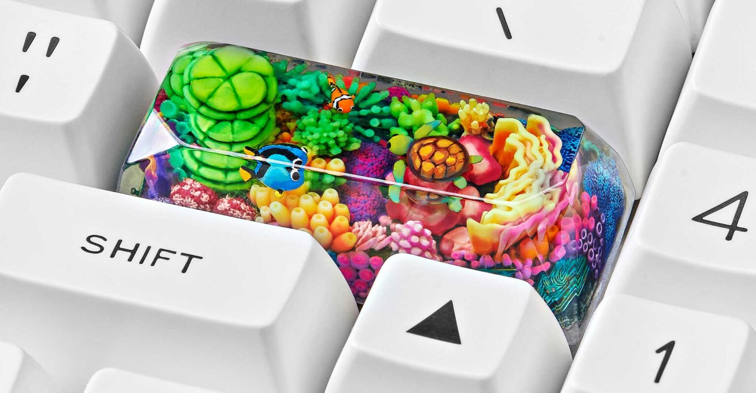 Coral Oases artisan keycaps - Jelly Key