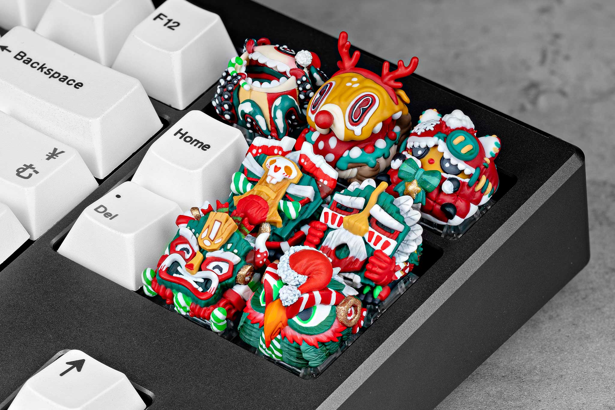 Sweet Scrooge artisan keycaps for Christmas - Jelly Key