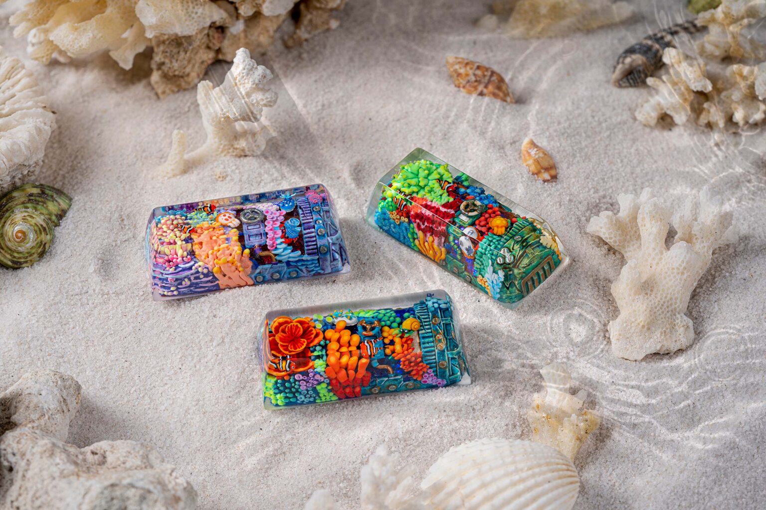 The Immense Ocean series - Coral Odyssey artisan keycaps