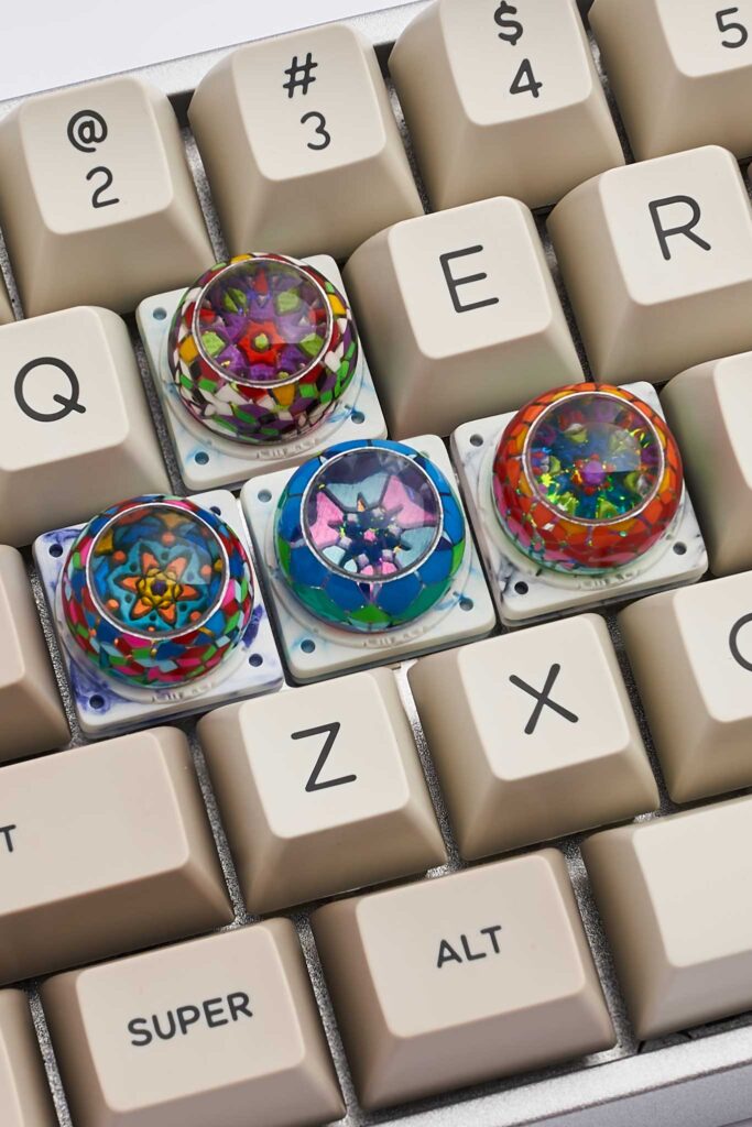 Mosaic Rose artisan keycap - Jelly Key